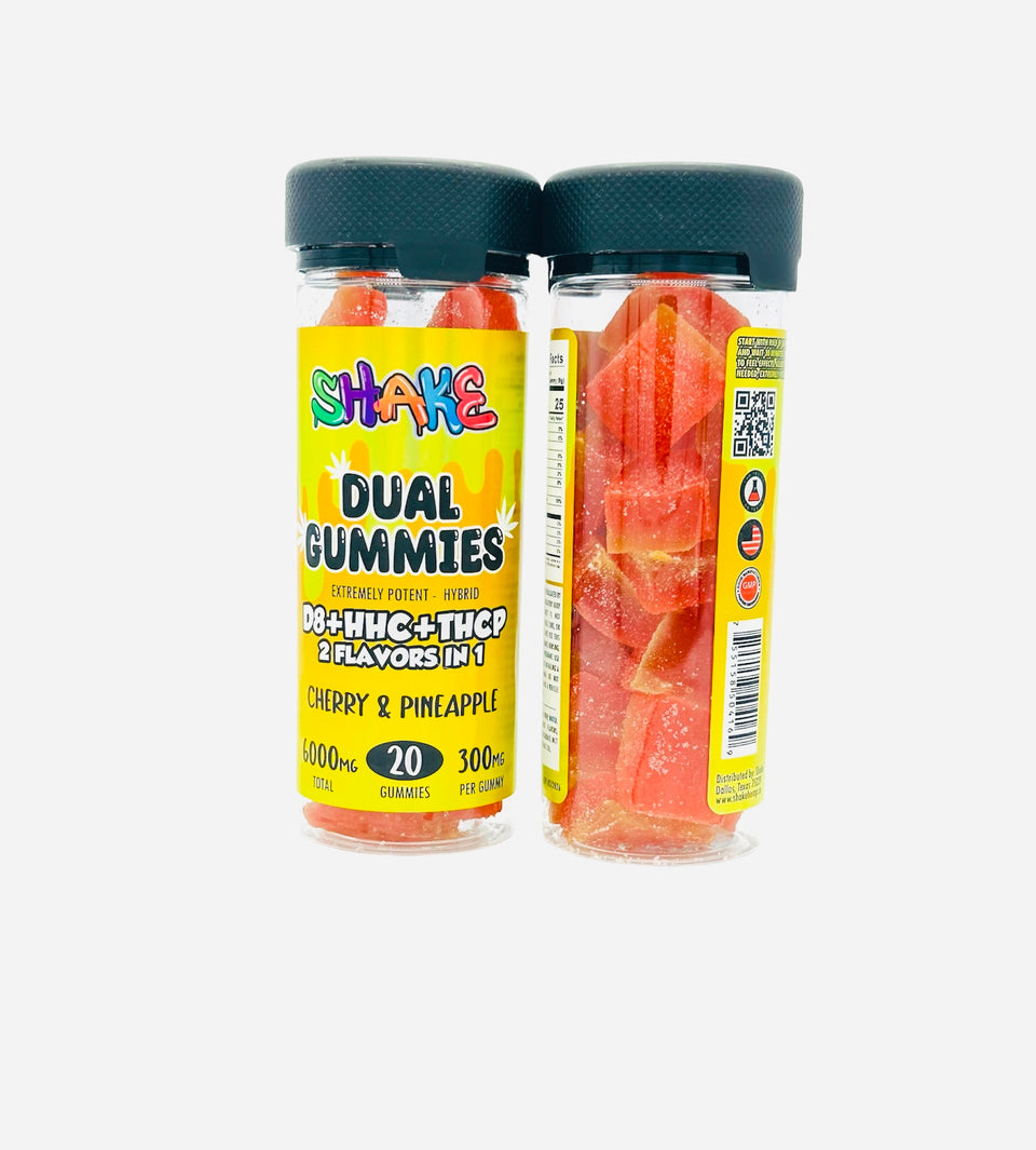 SHAKE D8+HHC+THCP DUAL GUMMY 300MG EACH | 6000MG JAR | 20CT – SHAKENATURAL